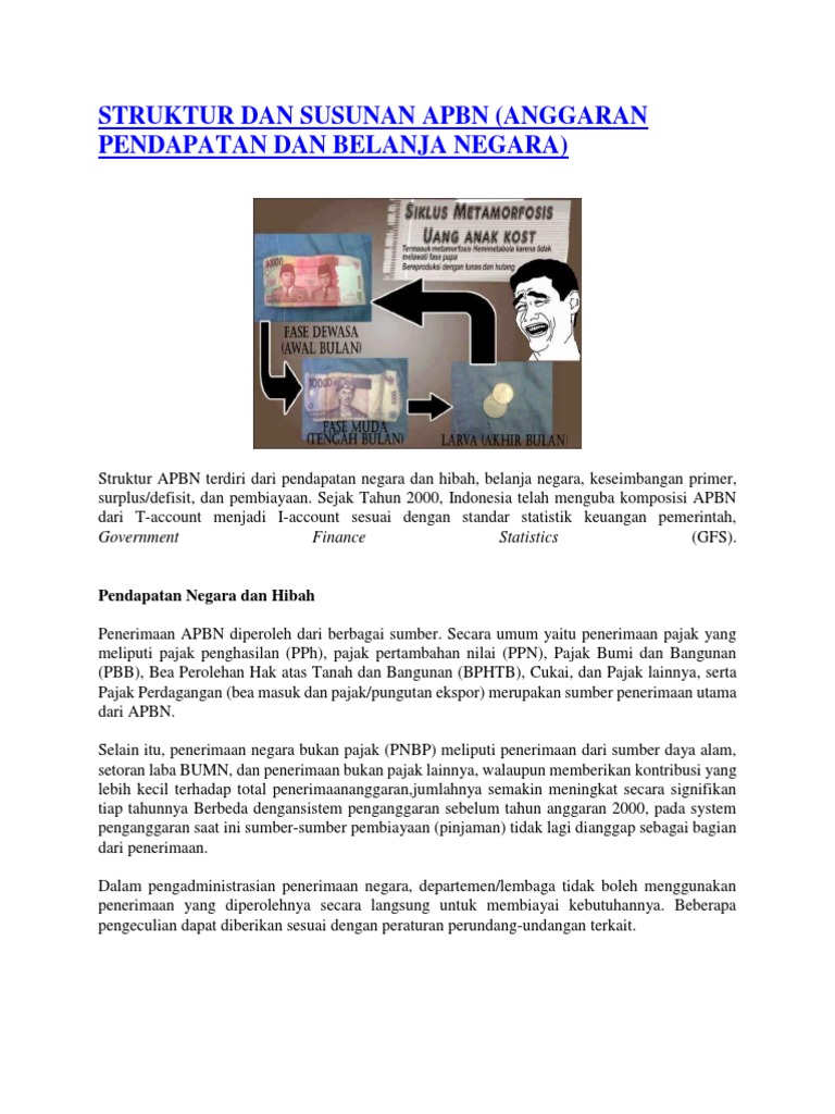 Struktur dan Susunan APBN Indonesia | PDF
