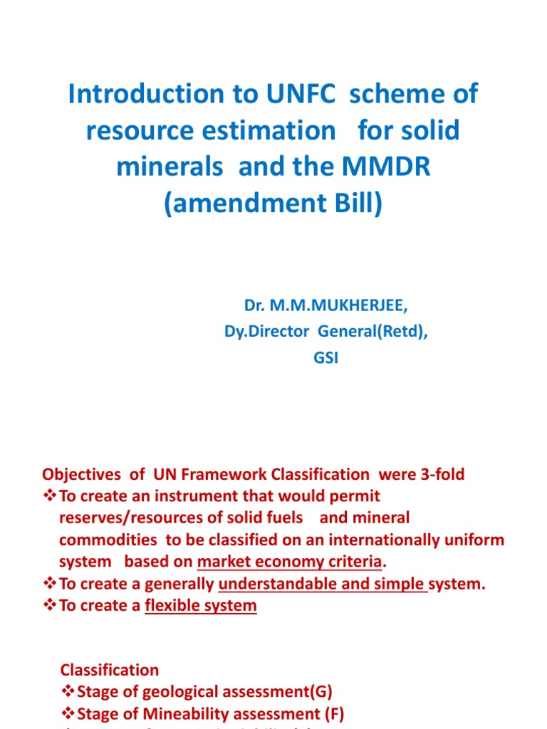 Introduction To UNFC | PDF | Mining | Feasibility Study