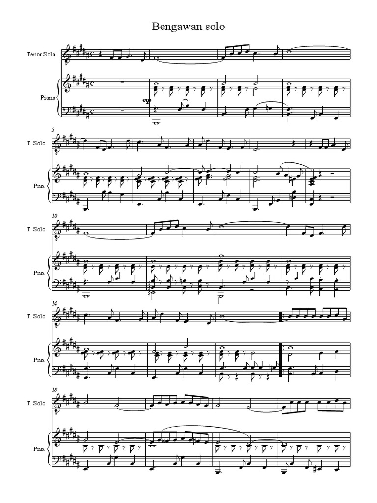 Bengawan Solo in B | PDF | Musical Compositions | Songs