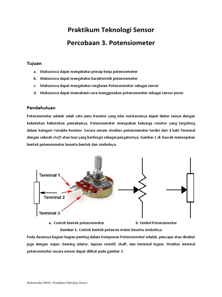 Praktikum Teknologi Sensor - Potensiometer | PDF