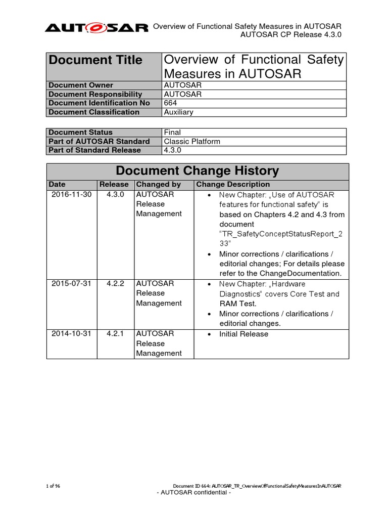AUTOSAR EXP FunctionalSafetyMeasures PDF | PDF | Operating System ...