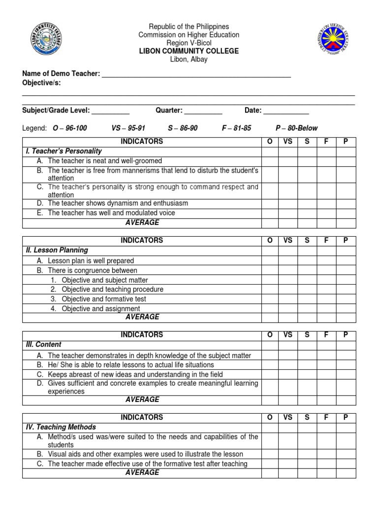 Rating Scale | PDF | Teaching Method | Teachers