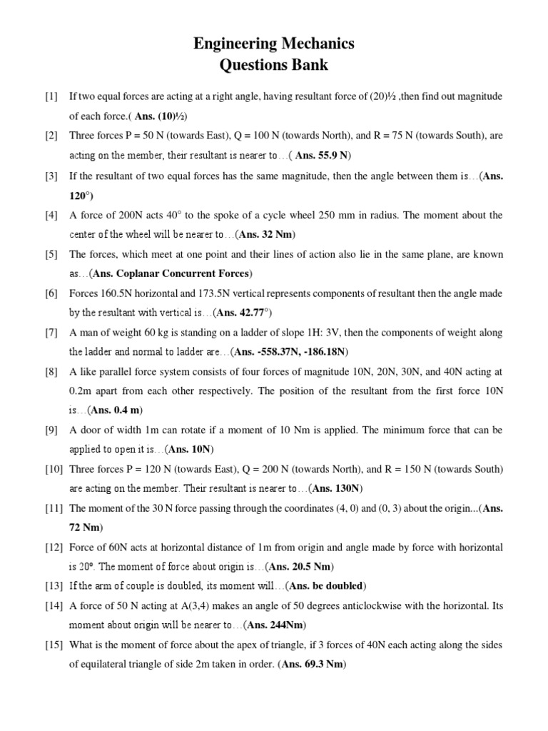 Resultant Force Calculations and Examples | PDF | Triangle | Angle
