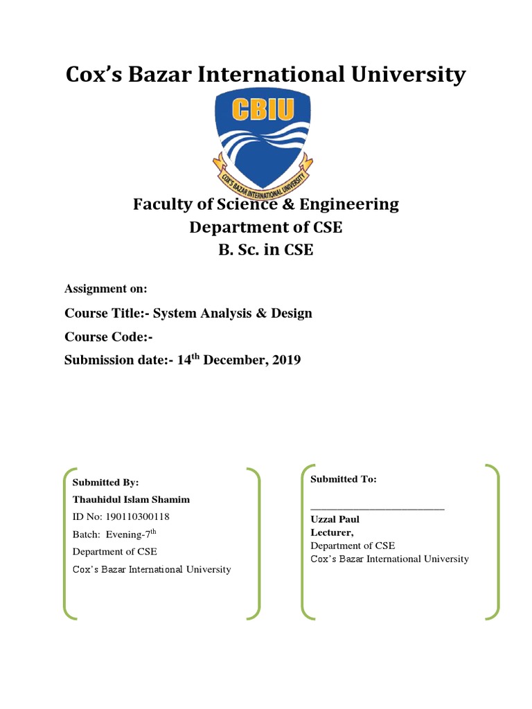 System Analysis & Design Assignment | PDF
