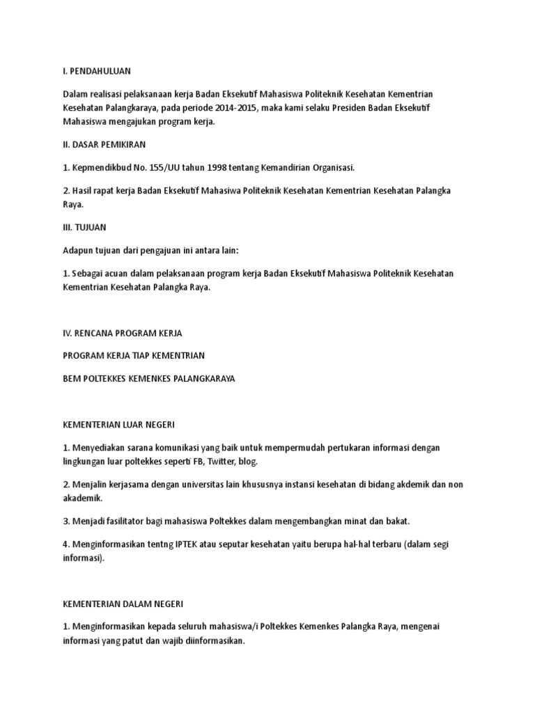 Contoh Rencana Proker | PDF | Karier & Perkembangan | Sains & Matematika