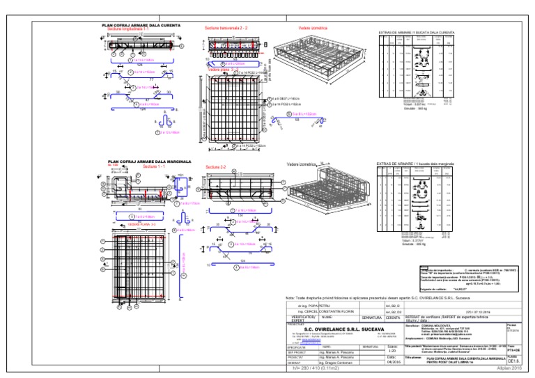 Plan Cofraj Armare Dala Curenta40 | PDF