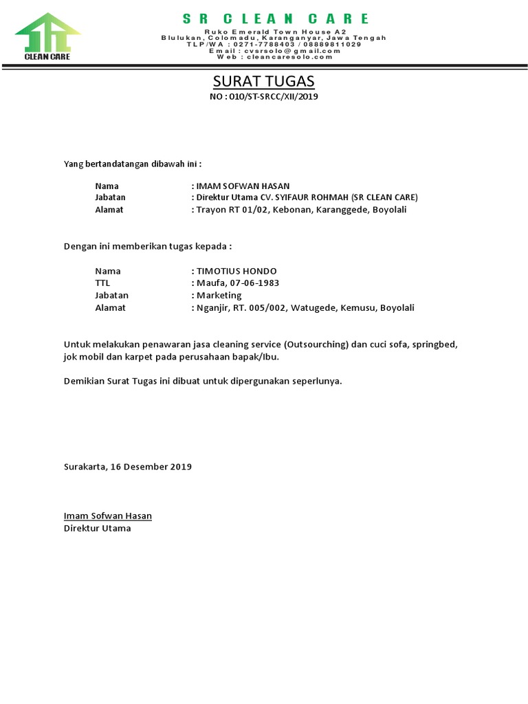 Surat Tugas | PDF