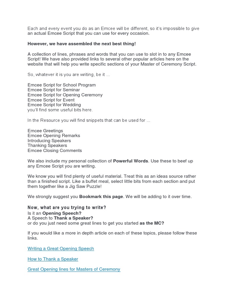 Collection of Words For Emcee | PDF