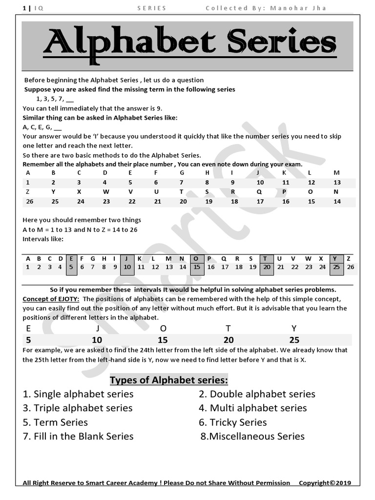 Questions On Alphabet Series PDF | PDF | Symbols | Semiotics