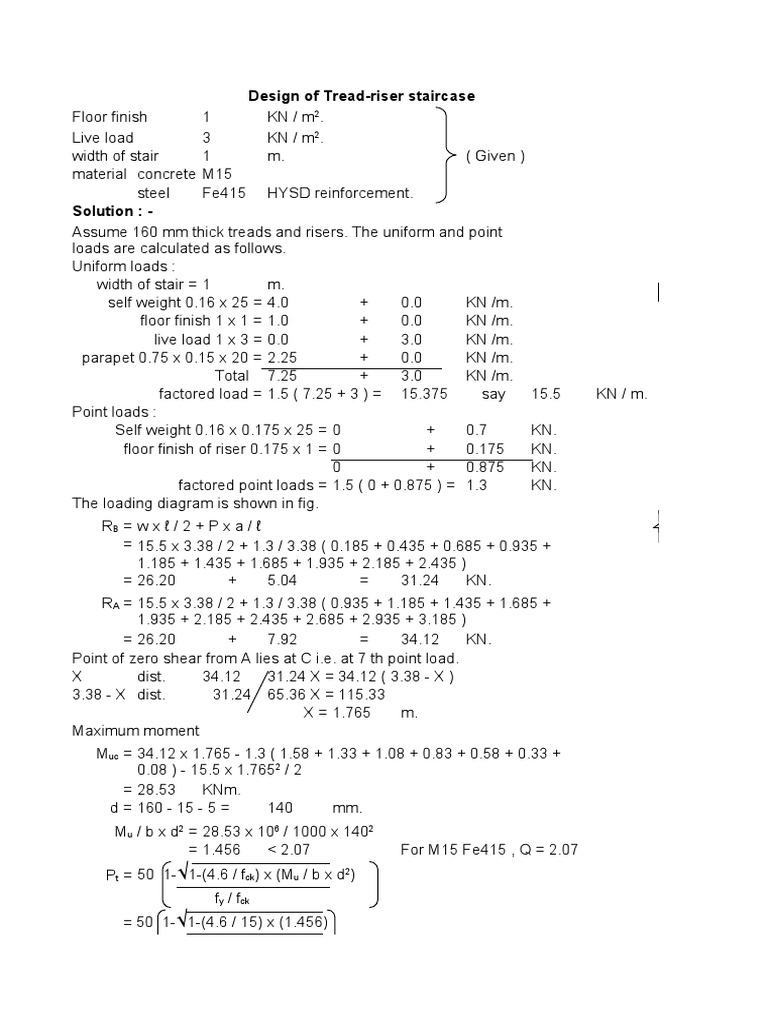 Staircase Beam Design and Analysis | PDF | Stairs | Beam (Structure)