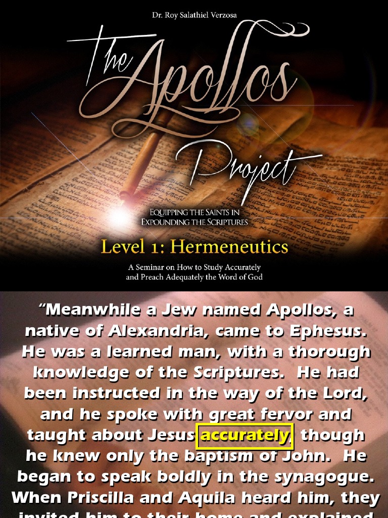 Apollos: Preaching and Teaching in Ephesus | PDF | Bible | Theology