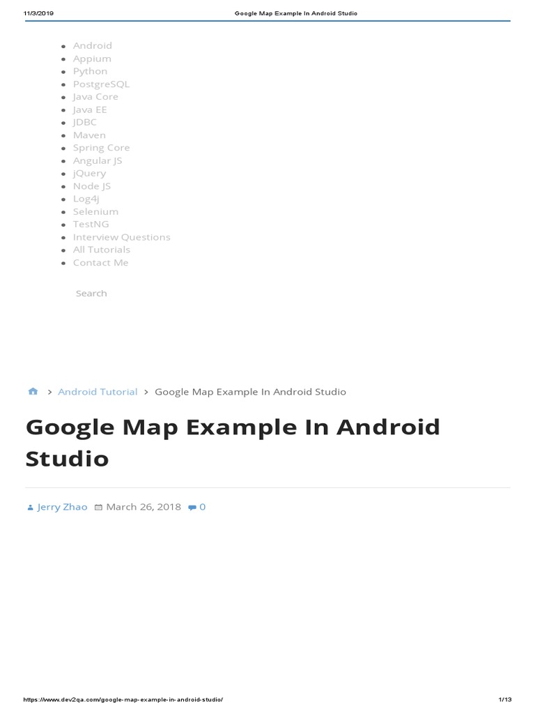 Google Map Example in Android Studio | PDF | Android (Operating System ...