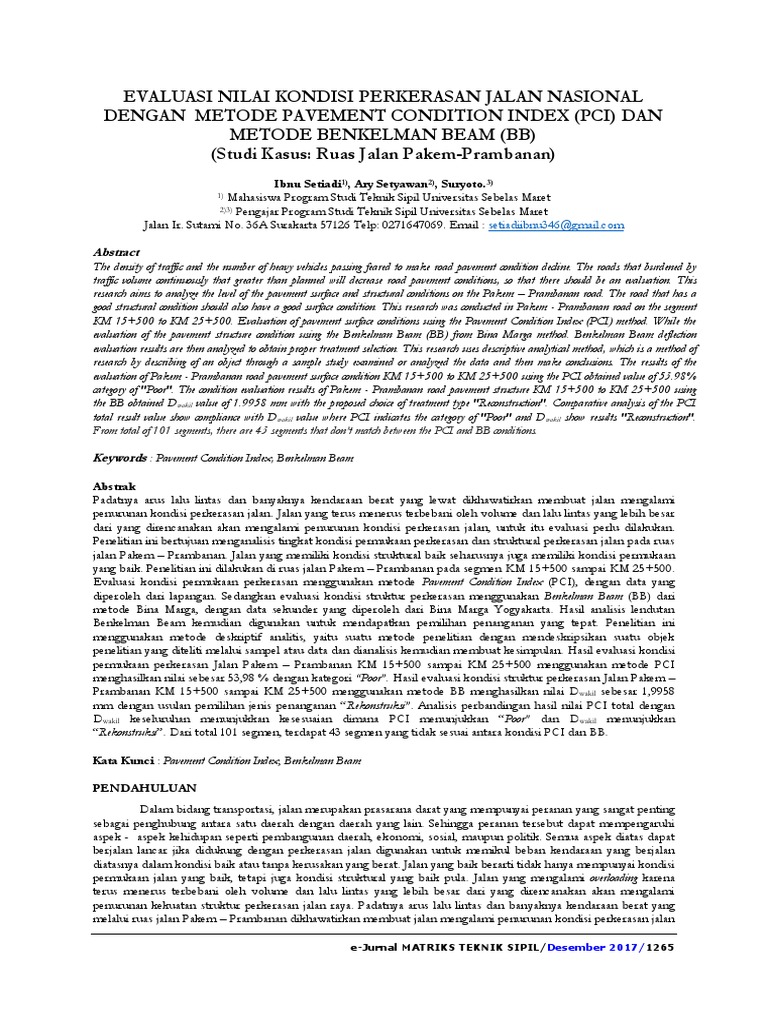 Metode PCI PDF | PDF | Rekayasa Transportasi | Transportasi
