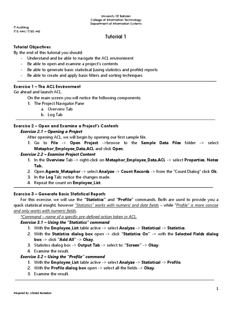 Tutorial 1 | PDF | Data Management | Statistics