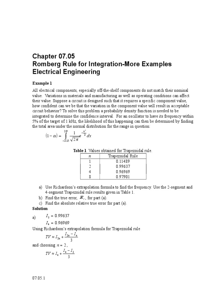 Mws Ele Int TXT Romberg Examples | PDF | Integral | Mathematical Analysis