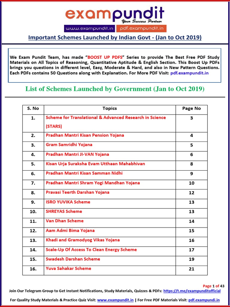 List of All Government Schemes PDF | PDF | Biofuel | Biomass