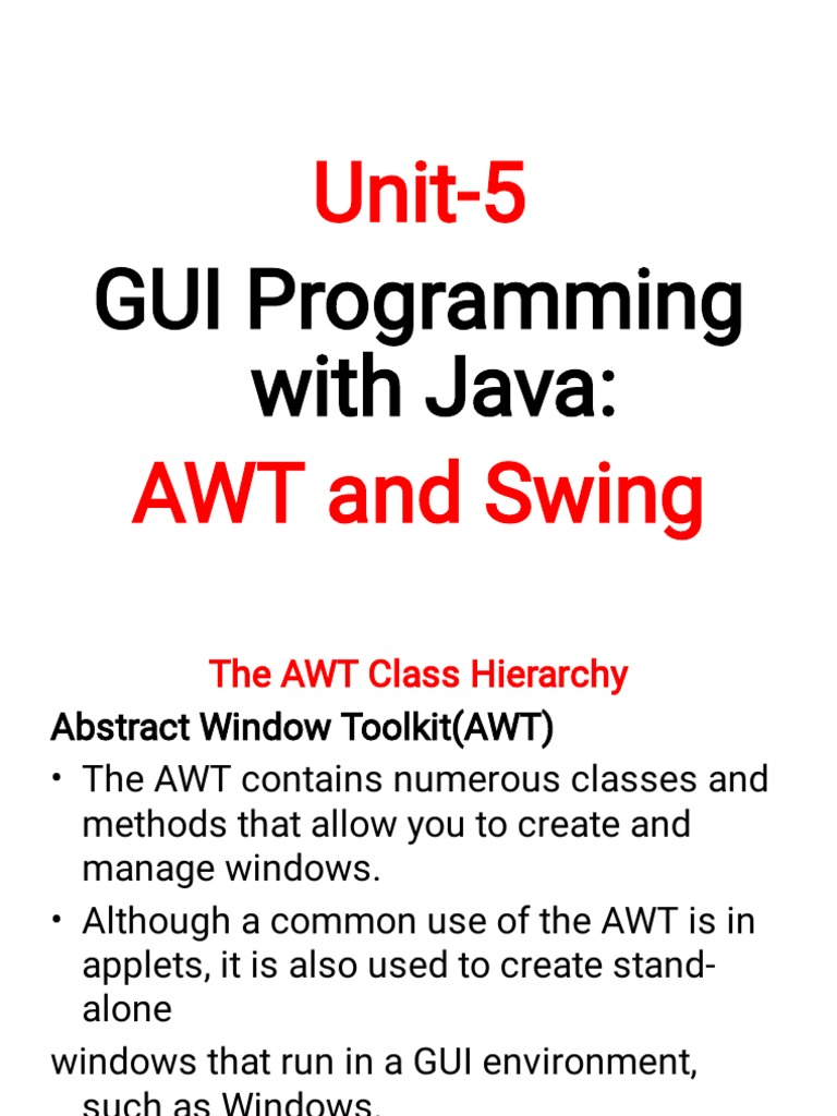 Unit 5 | PDF | Graphical User Interfaces | Computer Libraries