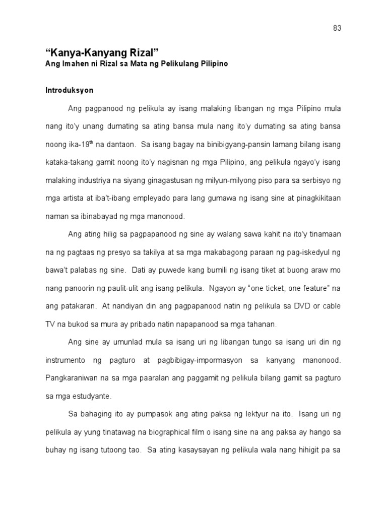 Kanya-Kanyang Rizal | PDF