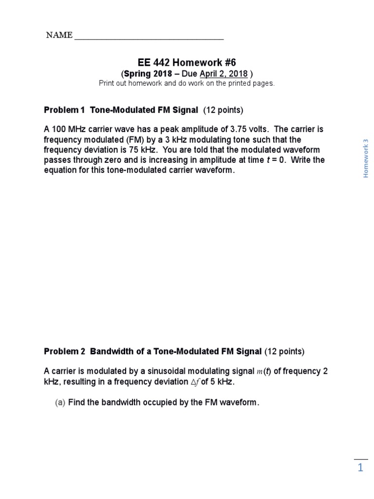 HW 06 | PDF | Frequency Modulation | Modulation