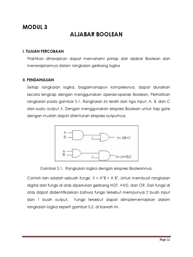 MODUL Aljabar Boolean PDF | PDF
