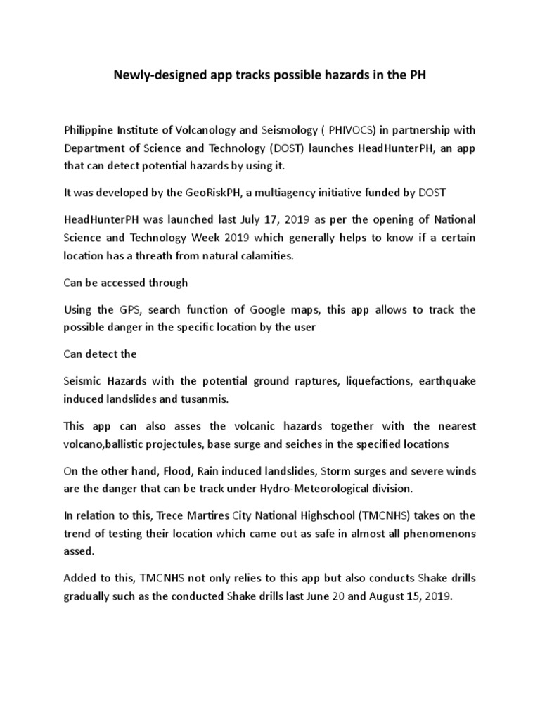 Hazard Hunter PH | PDF | Social Science | Computers