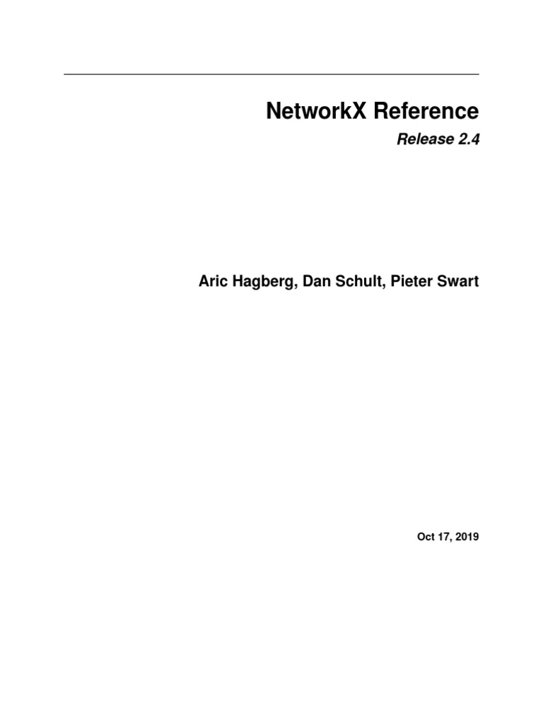 Networkx Reference Pdf Vertex Graph Theory Combinatorics 