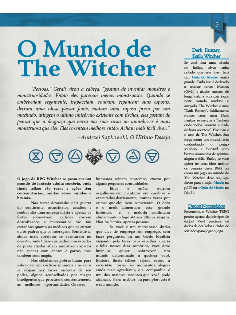 The Witcher Pen & Paper RPG - Tradução Rev.01 | PDF