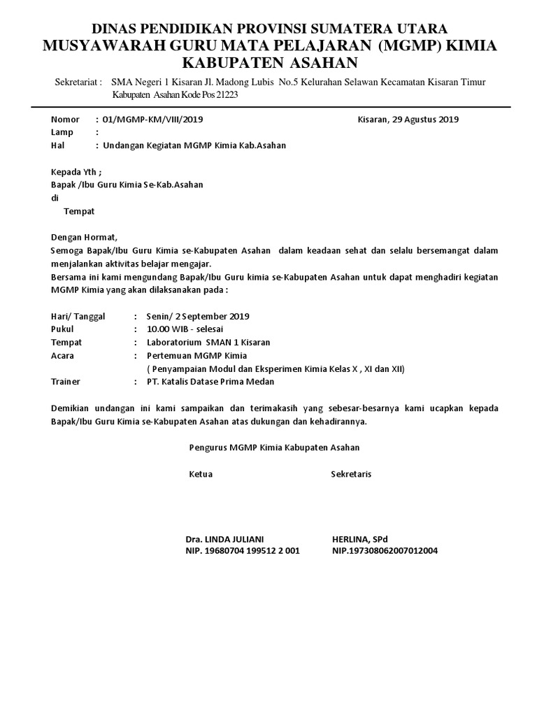 Undangan MGMP | PDF