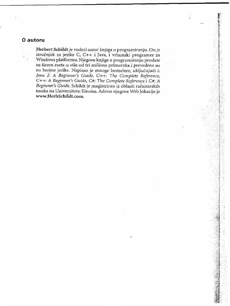 Herbert Schildt Java J2SE 5 Kompletan Priručnik PDF | PDF