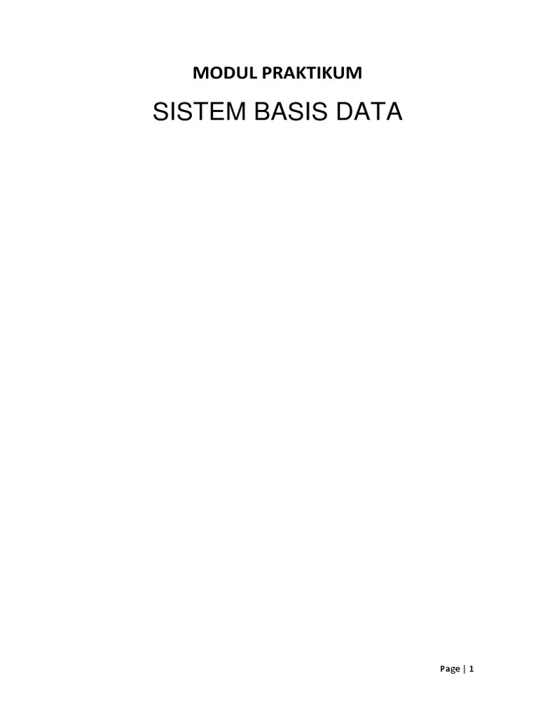 Modul Praktikum Sistem Basis Data | PDF