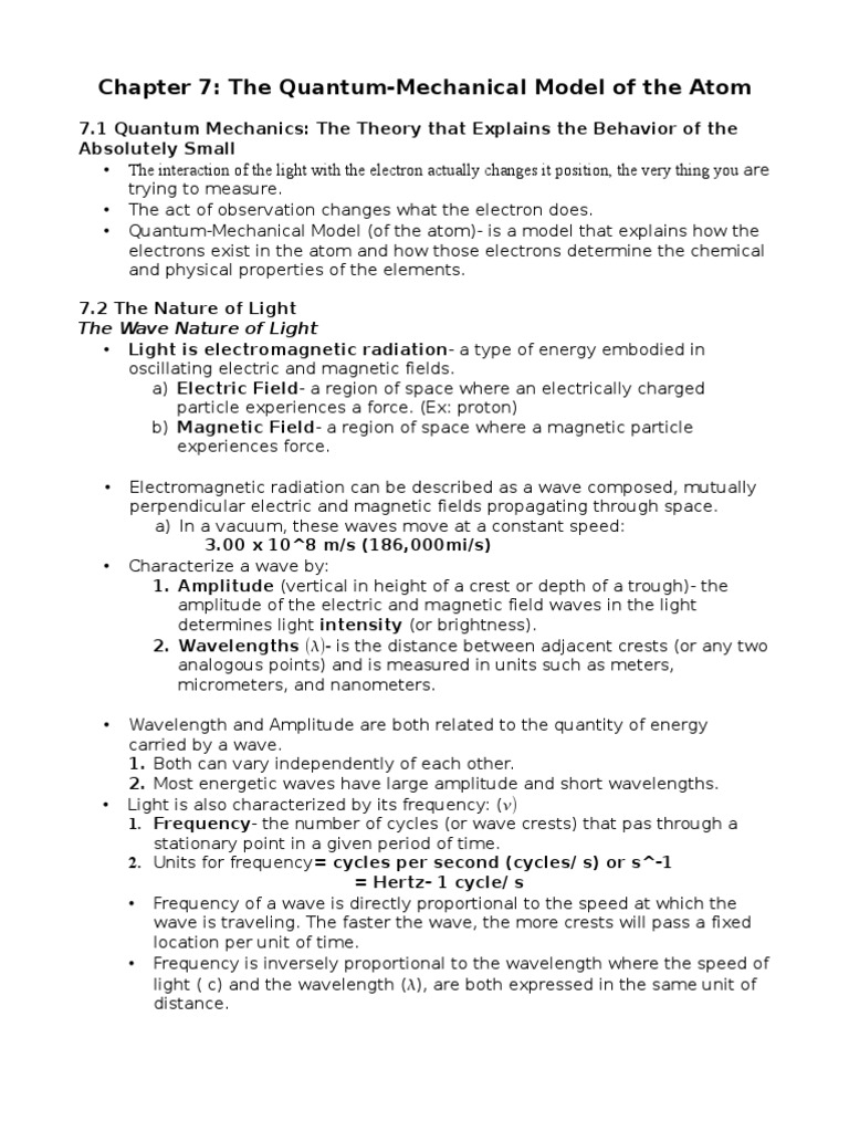 Quantum Mechanics and Light Properties | PDF | Electromagnetic Spectrum ...