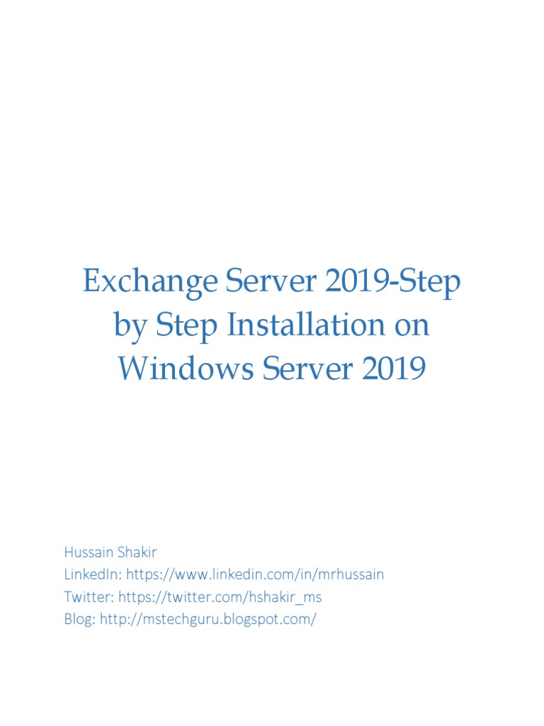 Exchange 2019 Setup Guide for IT Pros | PDF | Active Directory | Microsoft Exchange Server