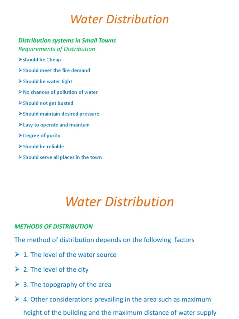 Water Distribution | PDF | Pump | Electrical Grid