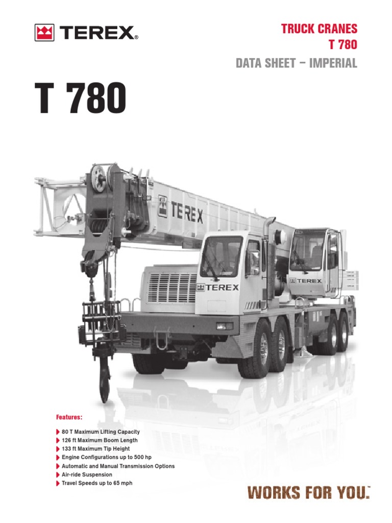 Terex T780 | PDF | Crane (Machine) | Vehicle Technology