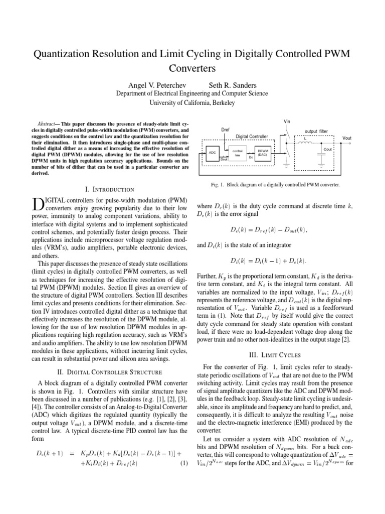 Limit Cycle Oscillations | PDF | Analog To Digital Converter | Analogue Electronics