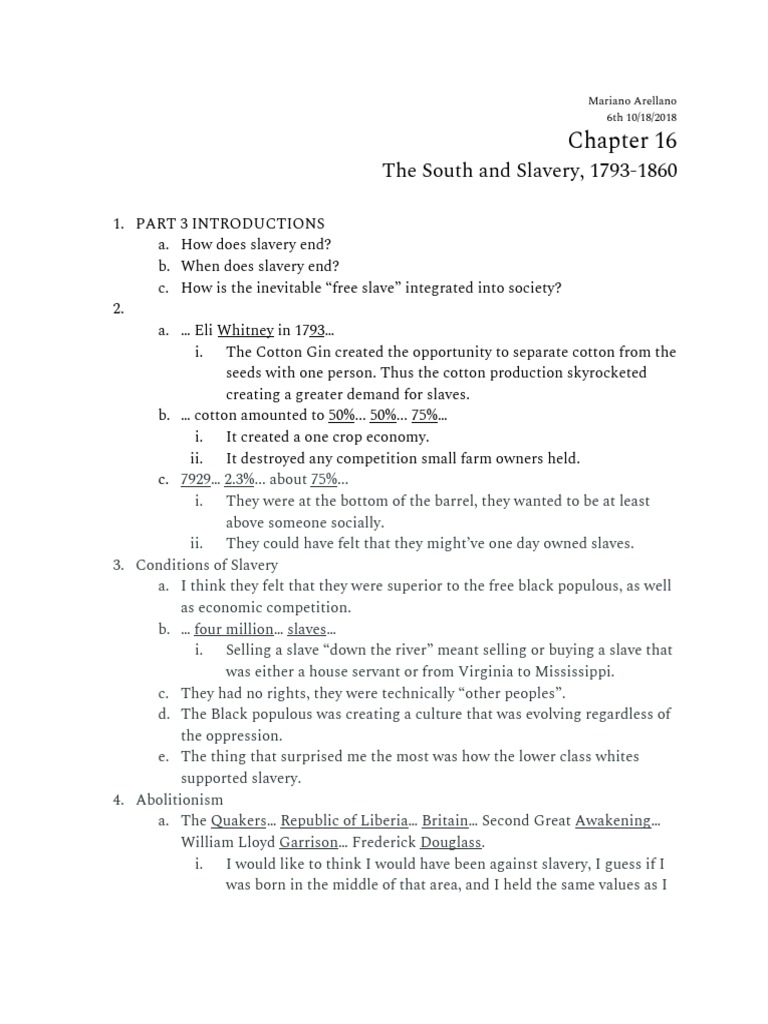 Apush Chapter 16 Outline | PDF | Abolitionism In The United States ...