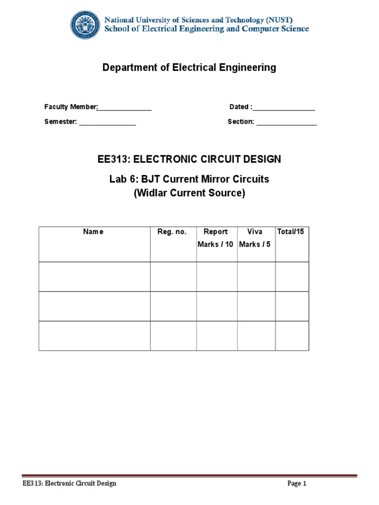 EE Lab: BJT Current Mirrors | PDF | Electricity | Electromagnetism