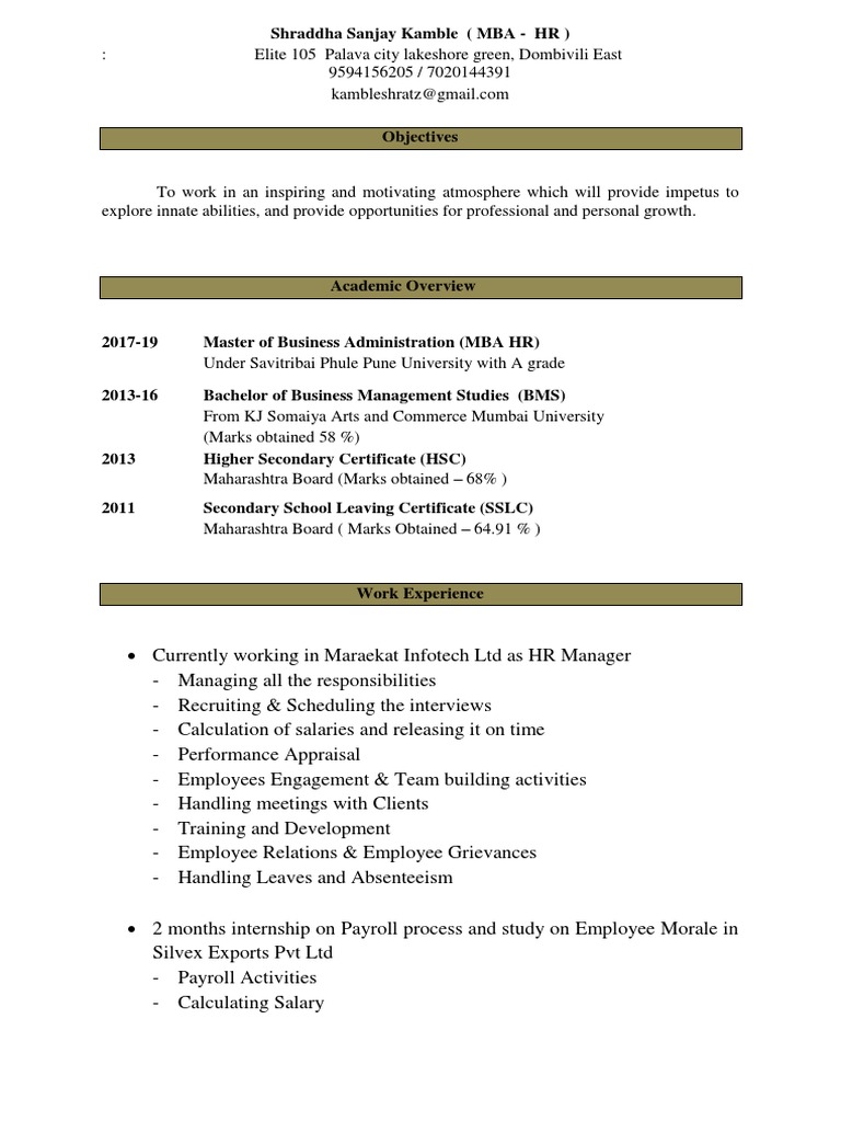 0 Shraddha Resume | PDF | Business | Economies