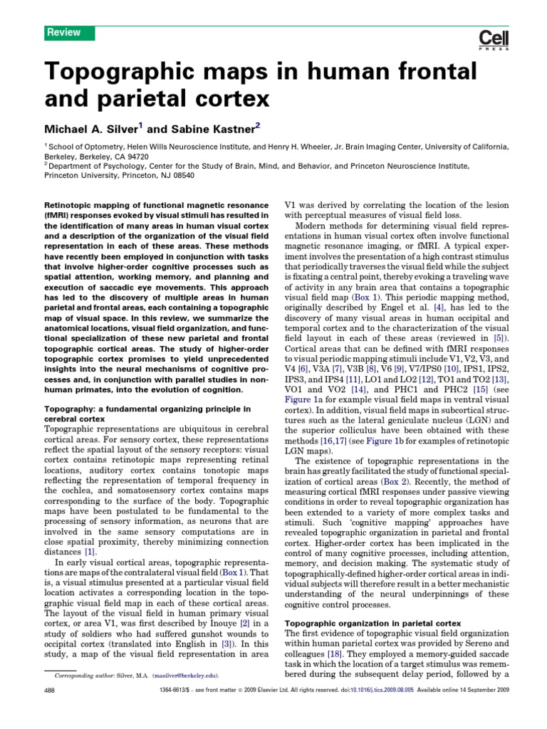 Topographic Maps in Human Frontal and Parietal Cortex: Michael A ...