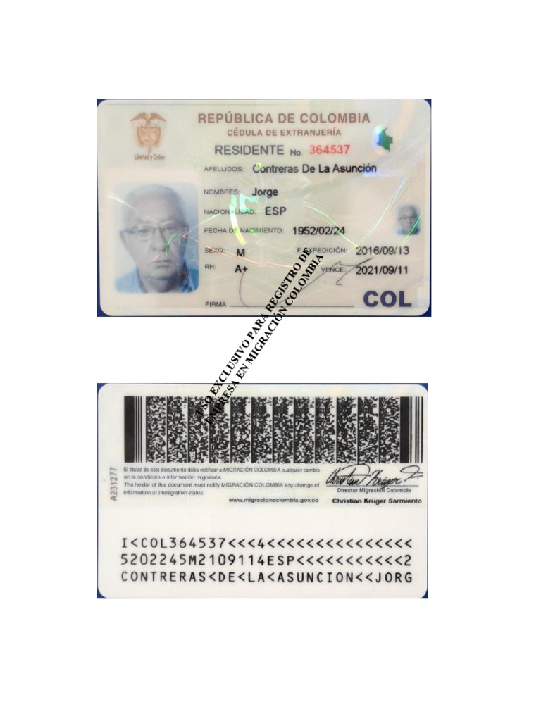 CEDULA SR JORGE CONTRERAS Actualizada | PDF