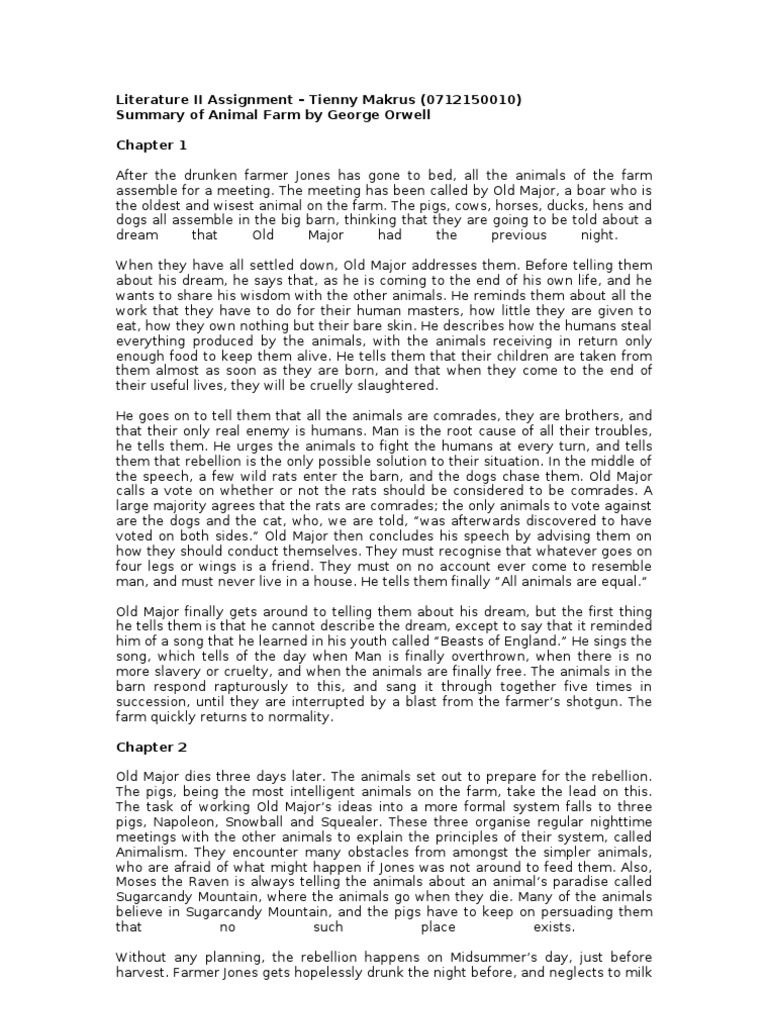 Summary of Animal Farm by George Orwell | PDF | Livestock Farming ...
