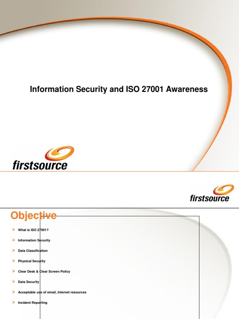 Information Security and ISO 27001 Awareness | PDF | Information ...