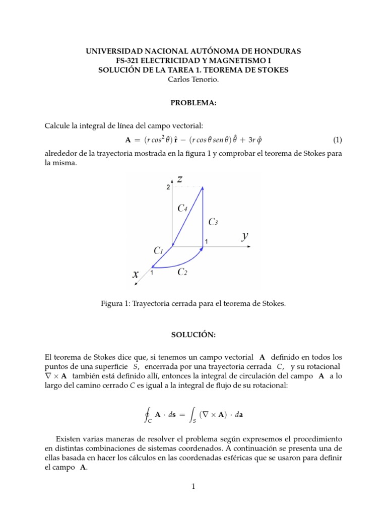 Problema Teorema de Stokes | PDF | Integral | Vector Euclidiano