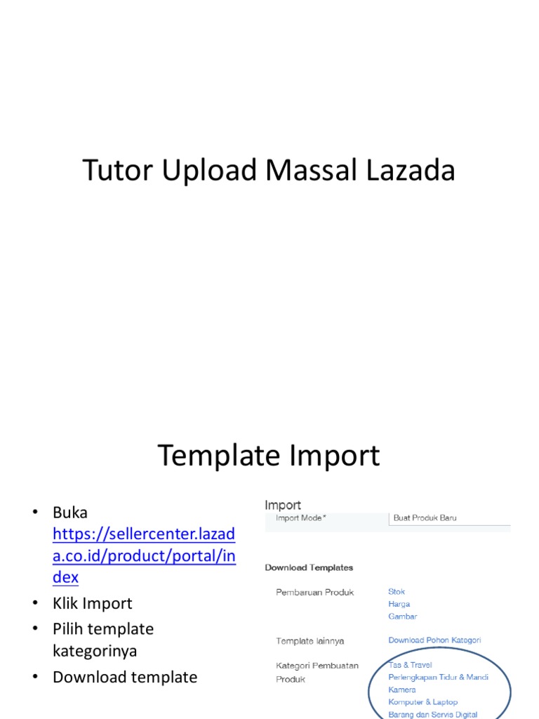 Tutor Upload Massal Lazada PDF | PDF