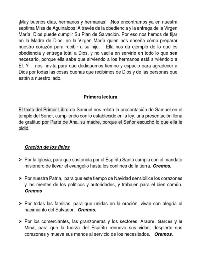 Monición de Entrada Misa de Aguinaldo | PDF Monición de Entrada Misa de Aguinaldo | PDF
