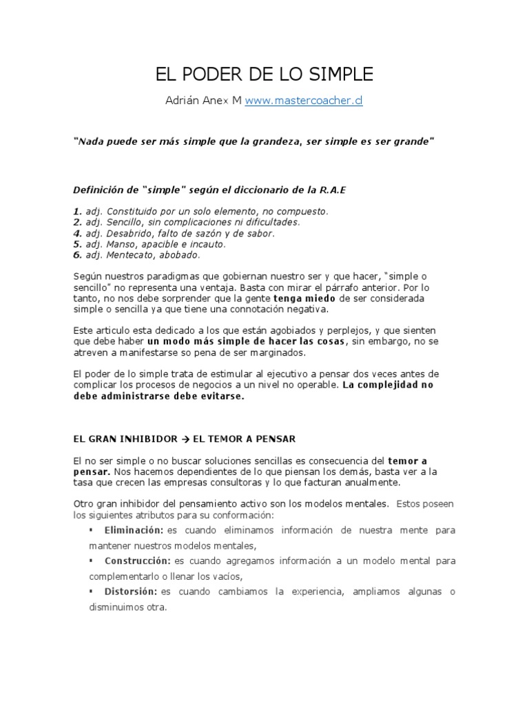 El Poder de Lo Simple | PDF | Marketing