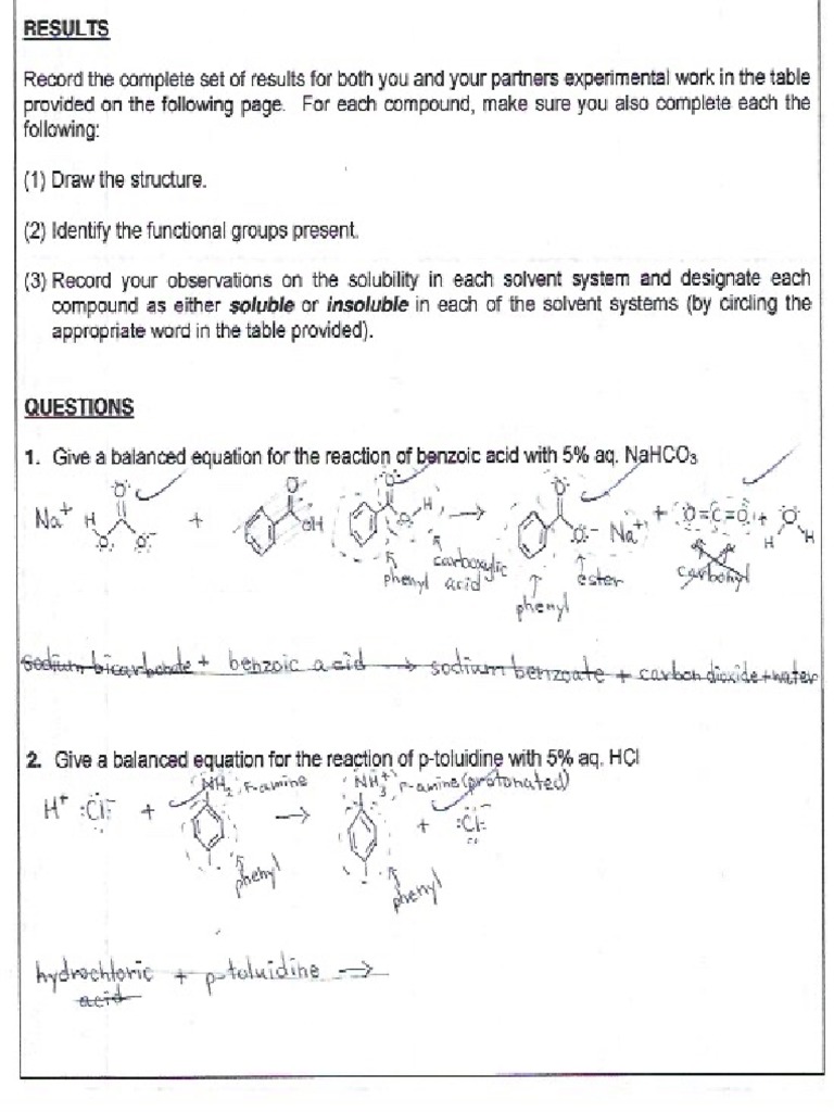 Chem 351 Solubility of Organic Compounds Page 1 | PDF
