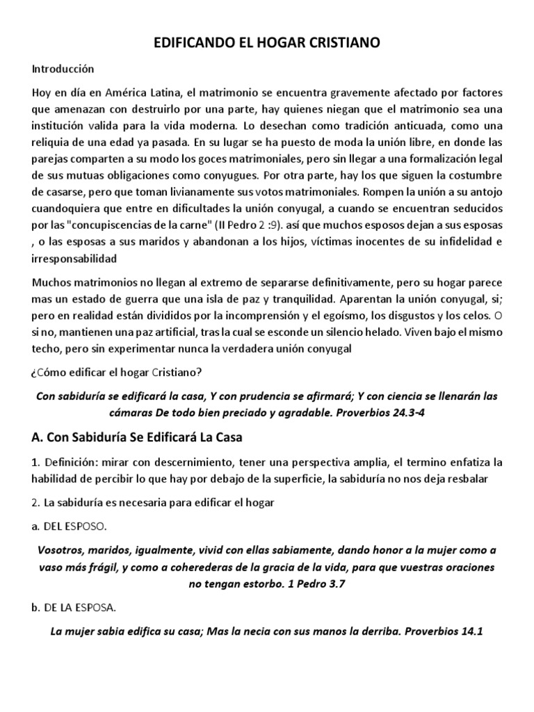 Edificando El Hogar Cristiano | PDF | Adán | Matrimonio