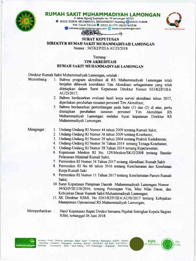 Tim Akreditasi SNARS Ed.1 PDF | PDF