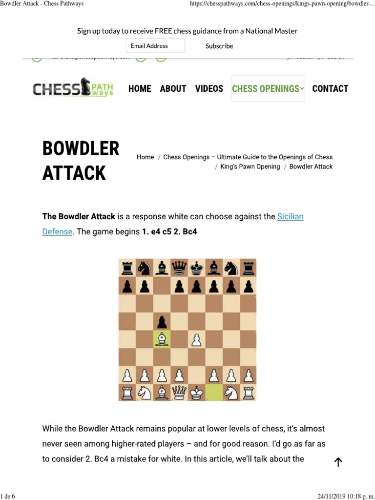 Bowdler Attack - Chess Pathways | PDF
